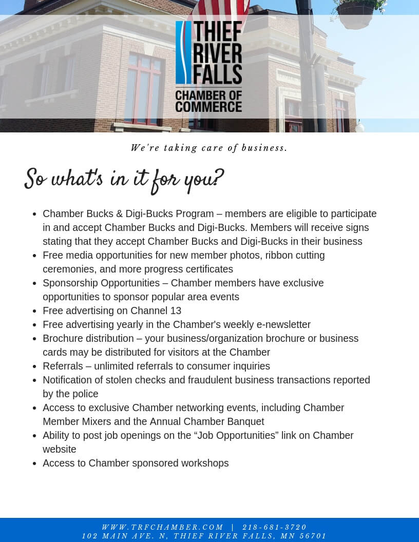 Membership Benefits - Thief River Falls Chamber of Commerce